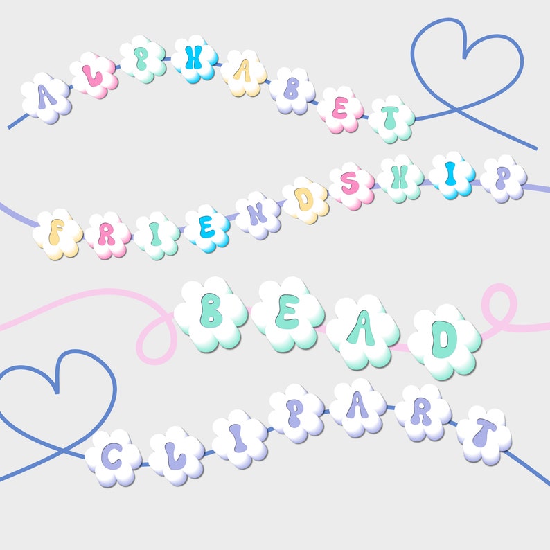 Friendship Bracelet SVG PNG Bundle, Alphabet Letter Beads, Digital ...