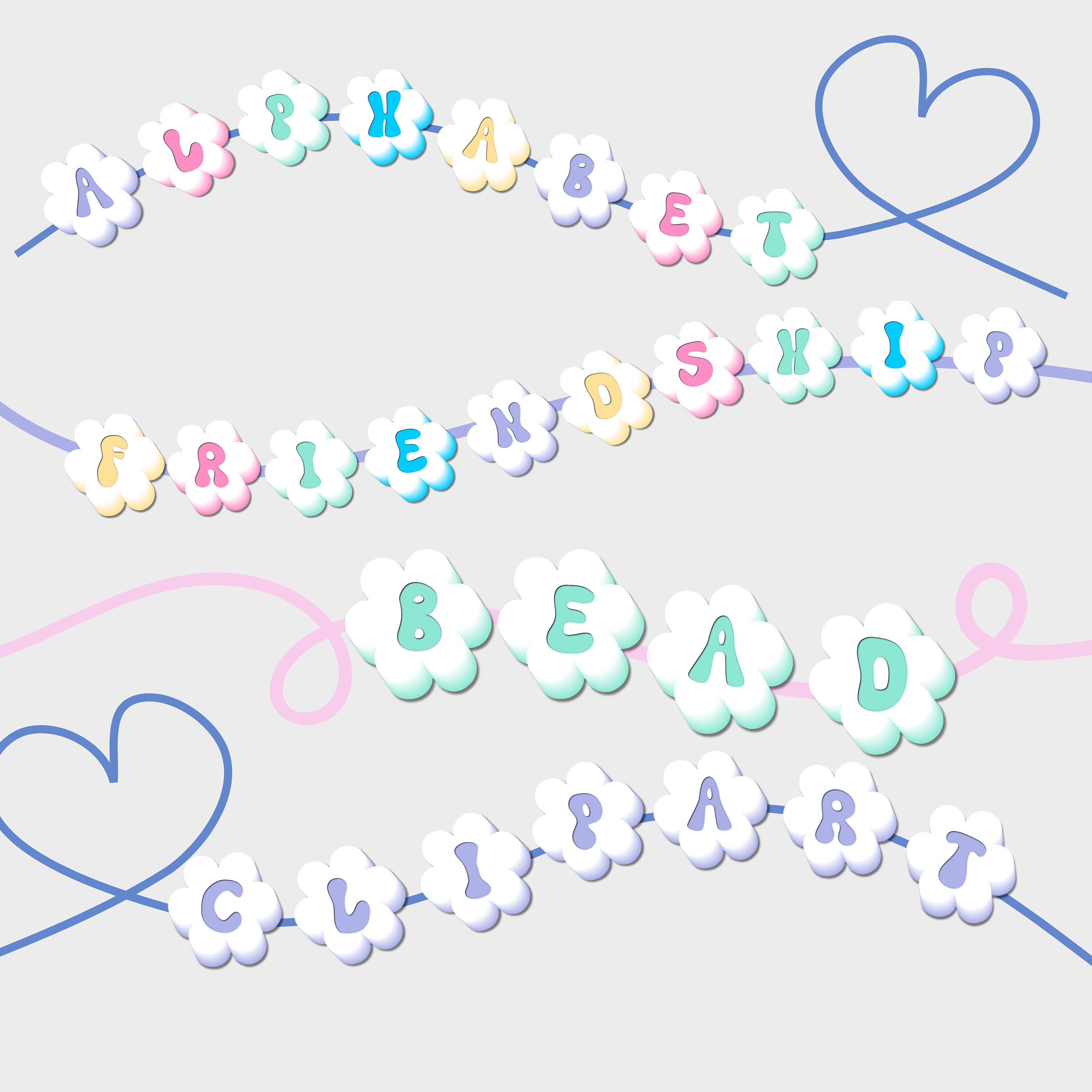 Friendship Bracelet SVG PNG Bundle, Alphabet Letter Beads, Digital ...