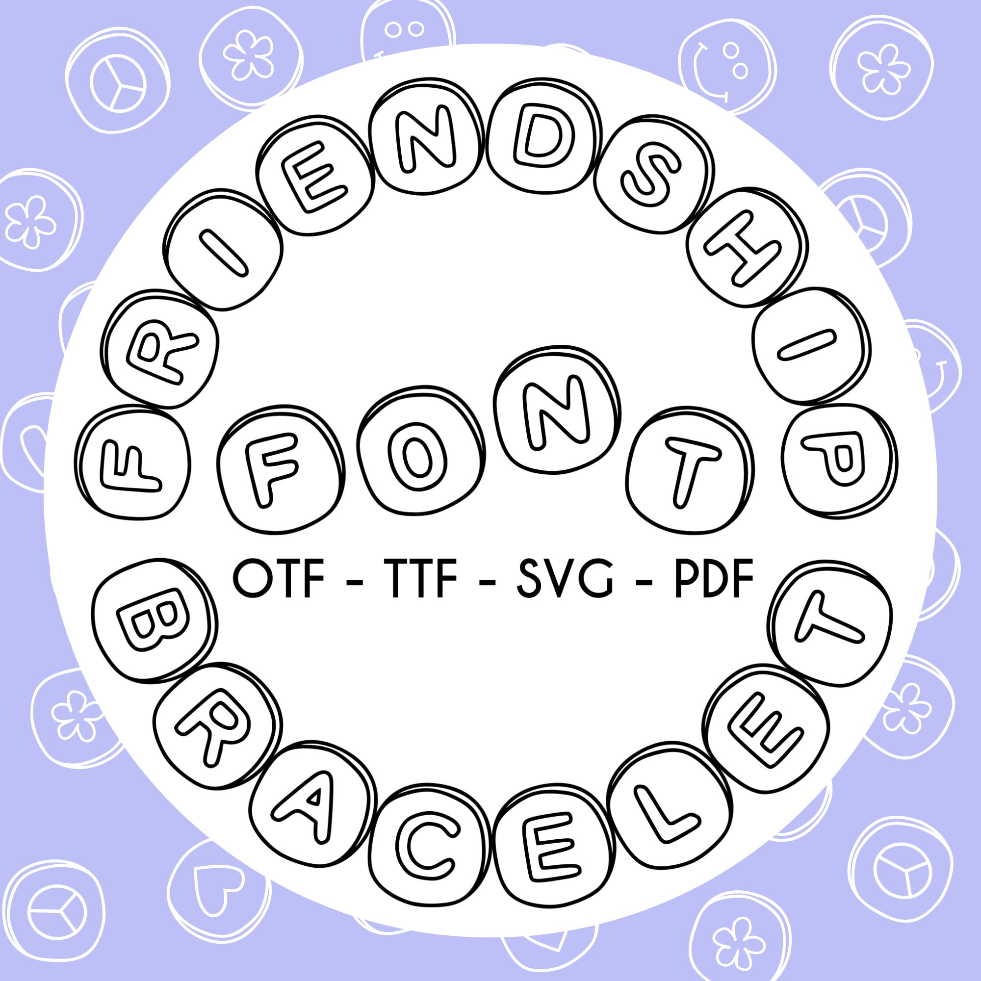 Friendship Bracelet Font - Era Font, Beaded Round Font, Concert Font ...