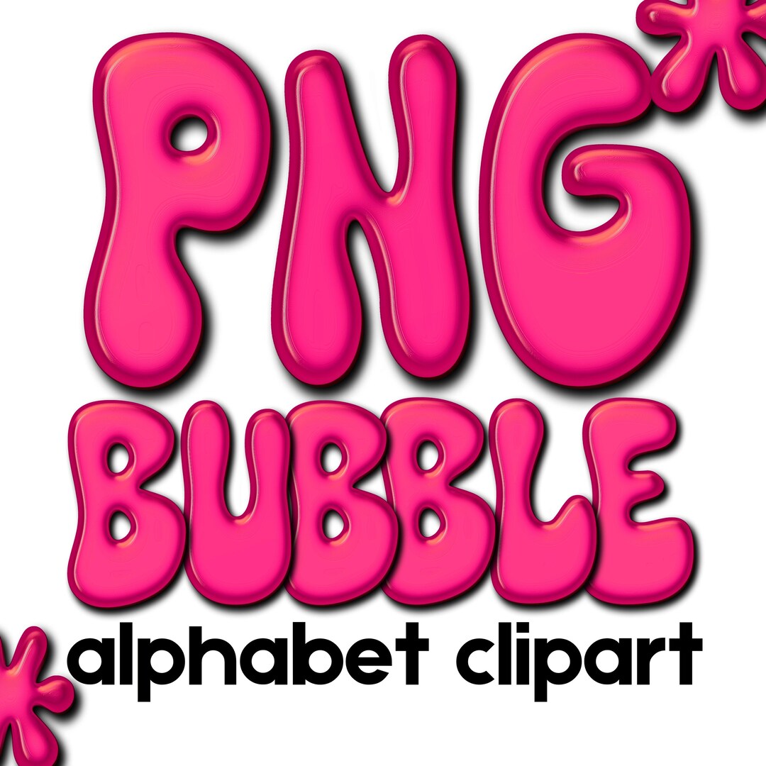 Pink Bubble Font Groovy Text Letters, Retro Alphabet, Wavy Doodle ...