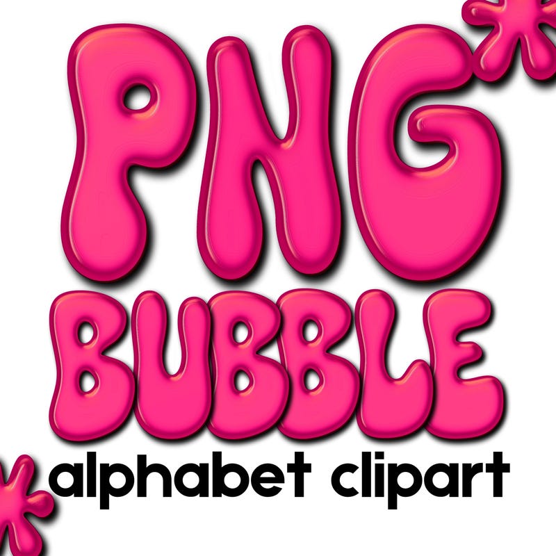 Pink Bubble Letters - Etsy