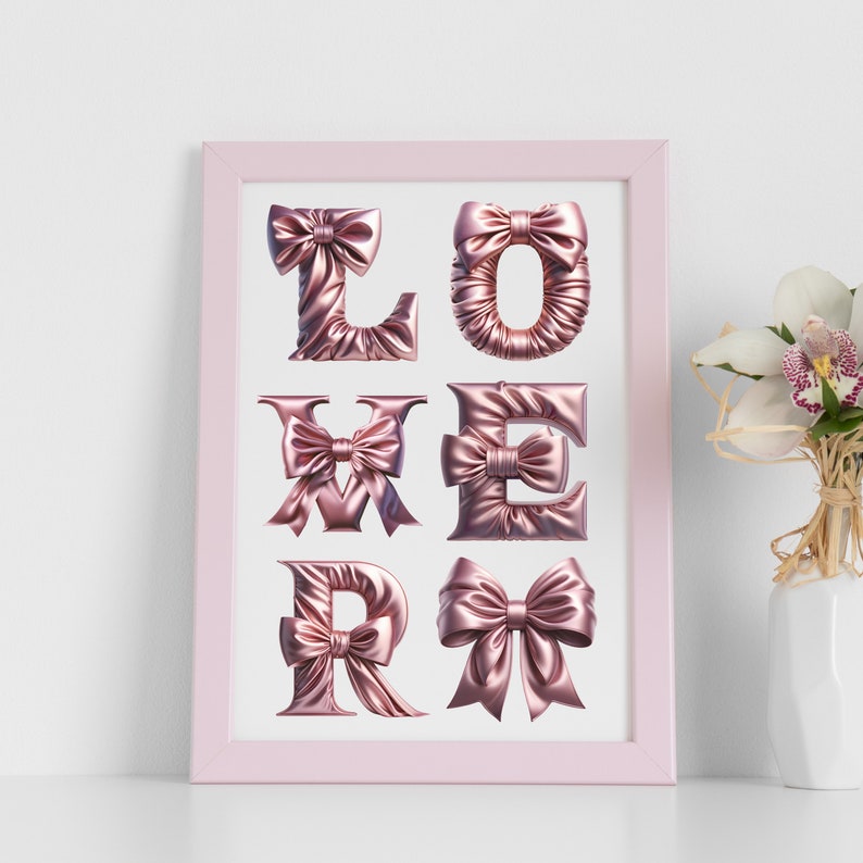 Coquette Clipart, Doodle Letters, Doodle Font, 3D Alphabet PNG, Digital ...