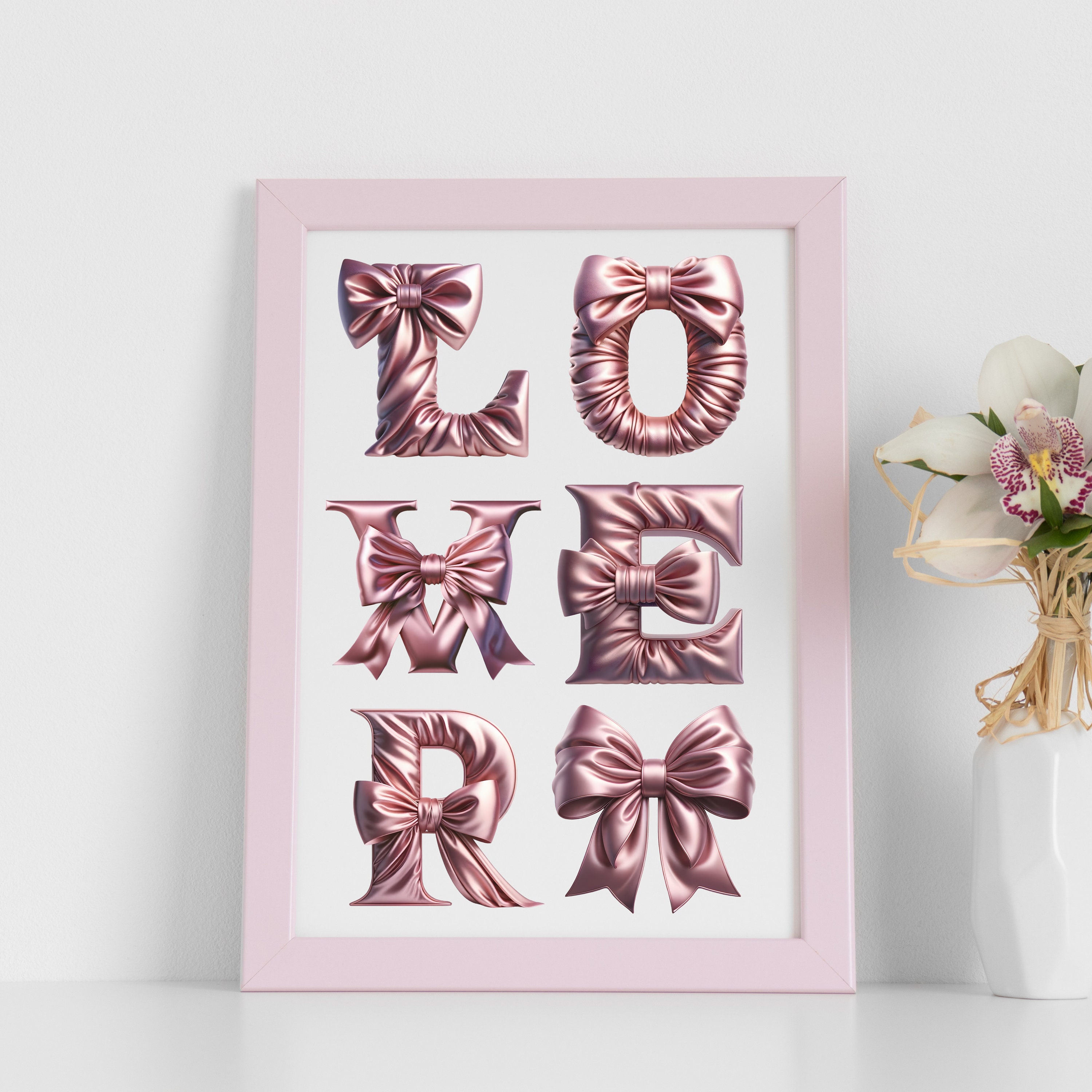 Coquette Clipart, Doodle Letters, Doodle Font, 3D Alphabet PNG, Digital ...