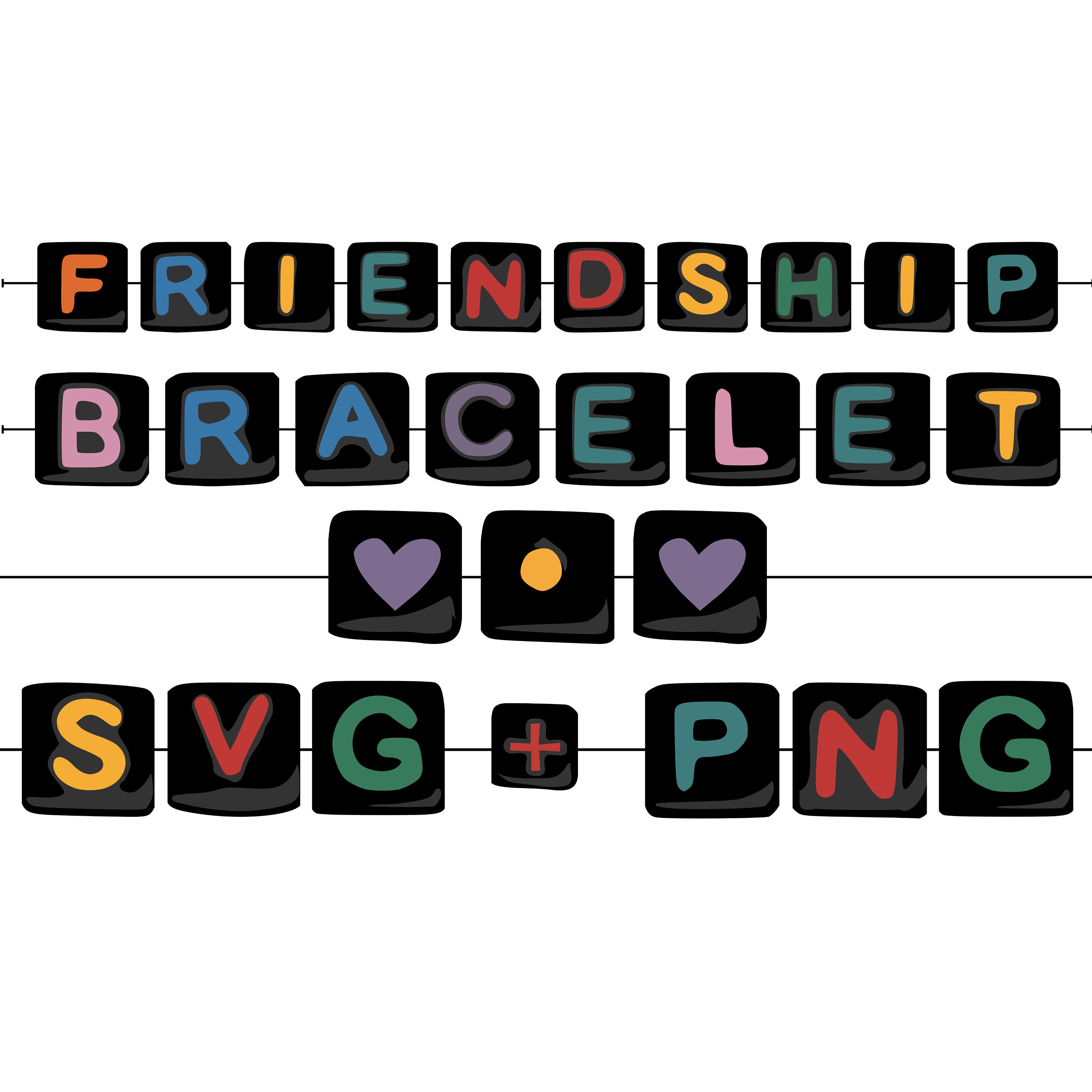 Friendship Bead Bracelet SVG, Alphabet Bead, Doodle Letters, Doodle ...