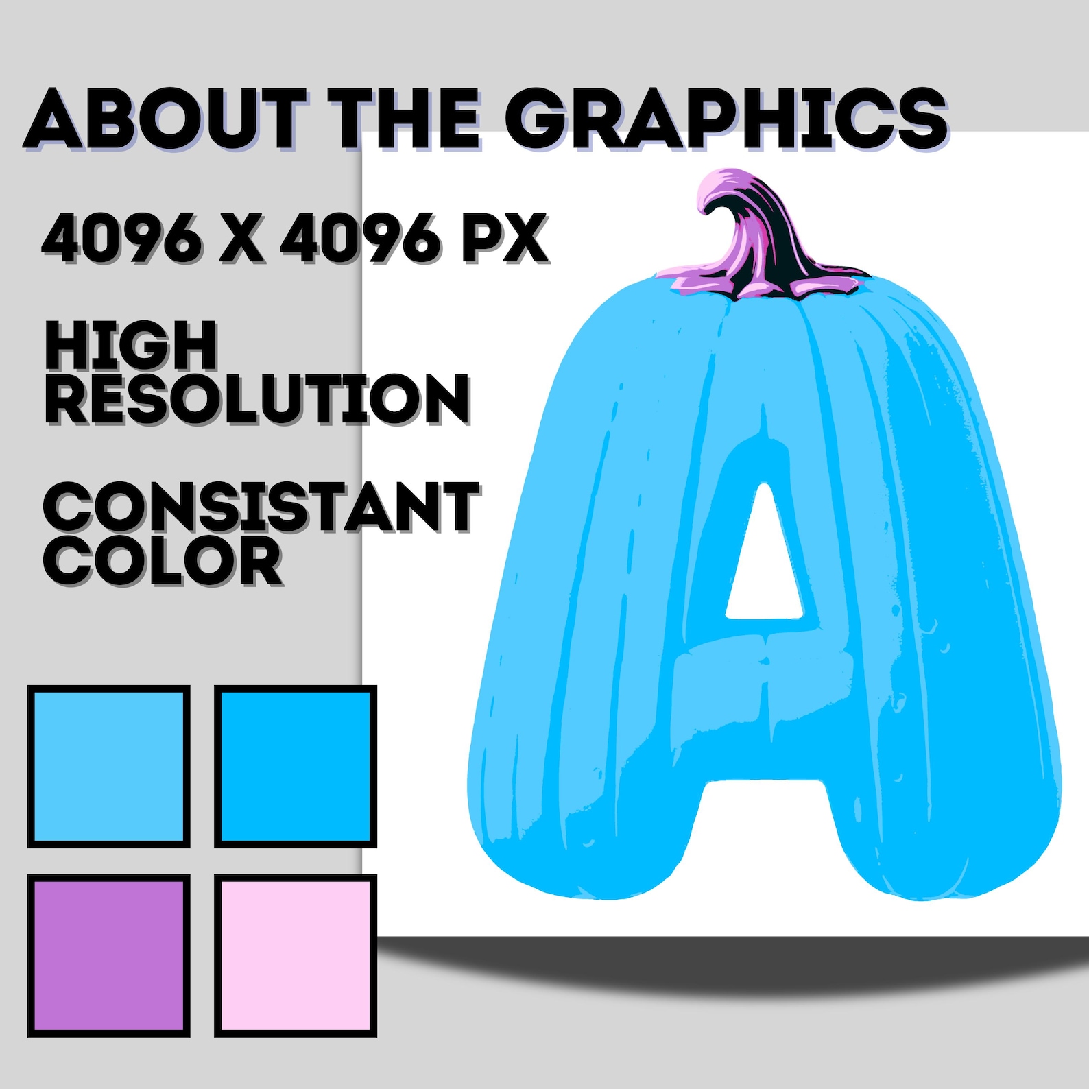 Blue Pumpkin Alpha Clipart Pastel Halloween PNG Font for Party Invites ...