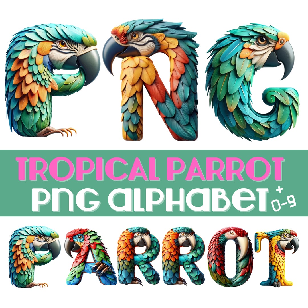 Parrot PNG, Doodle Letters, Doodle Font, 3D Letters, Alphabet PNG ...