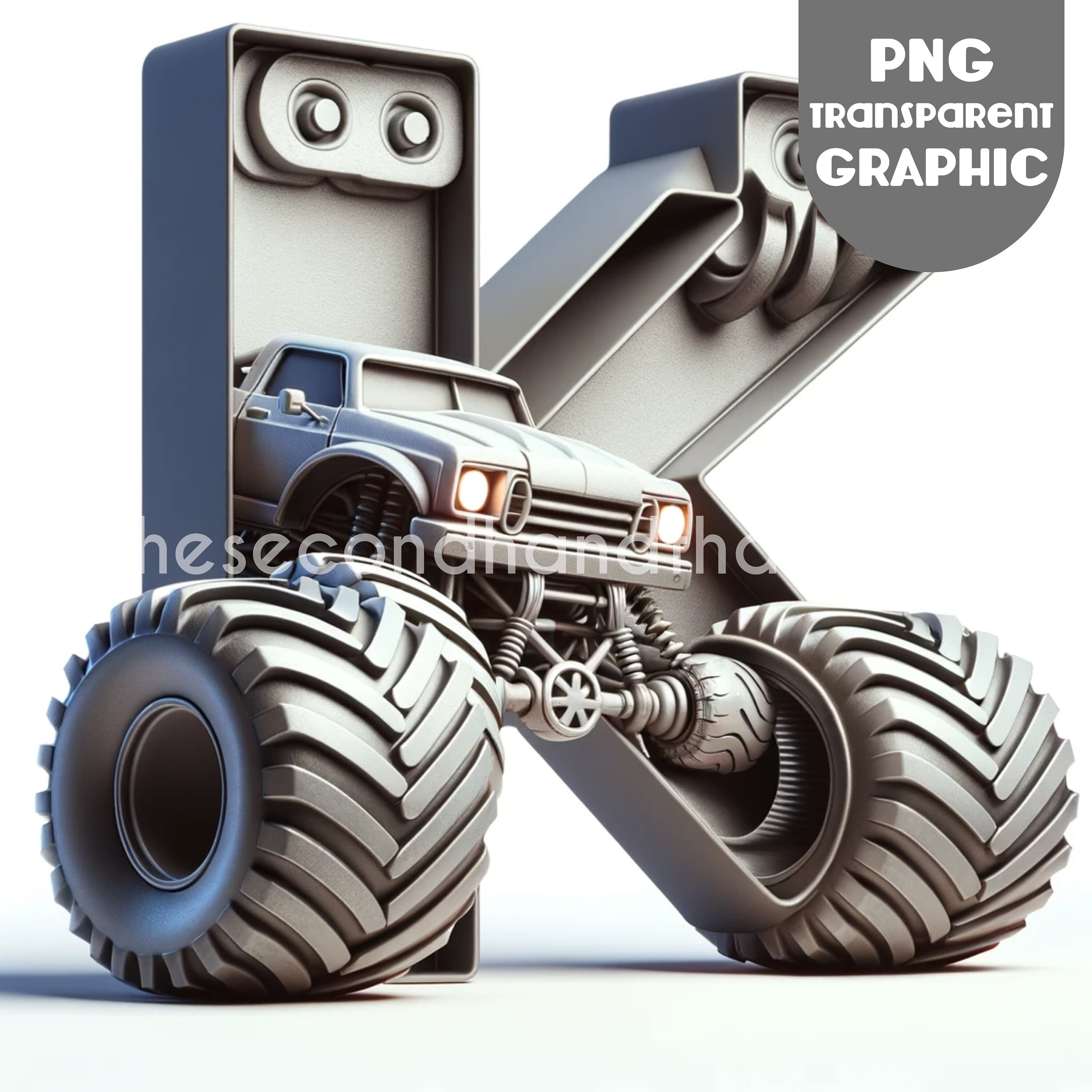 Monster Truck PNG, Doodle Letters, Doodle Font, 3D Letters, Alphabet ...