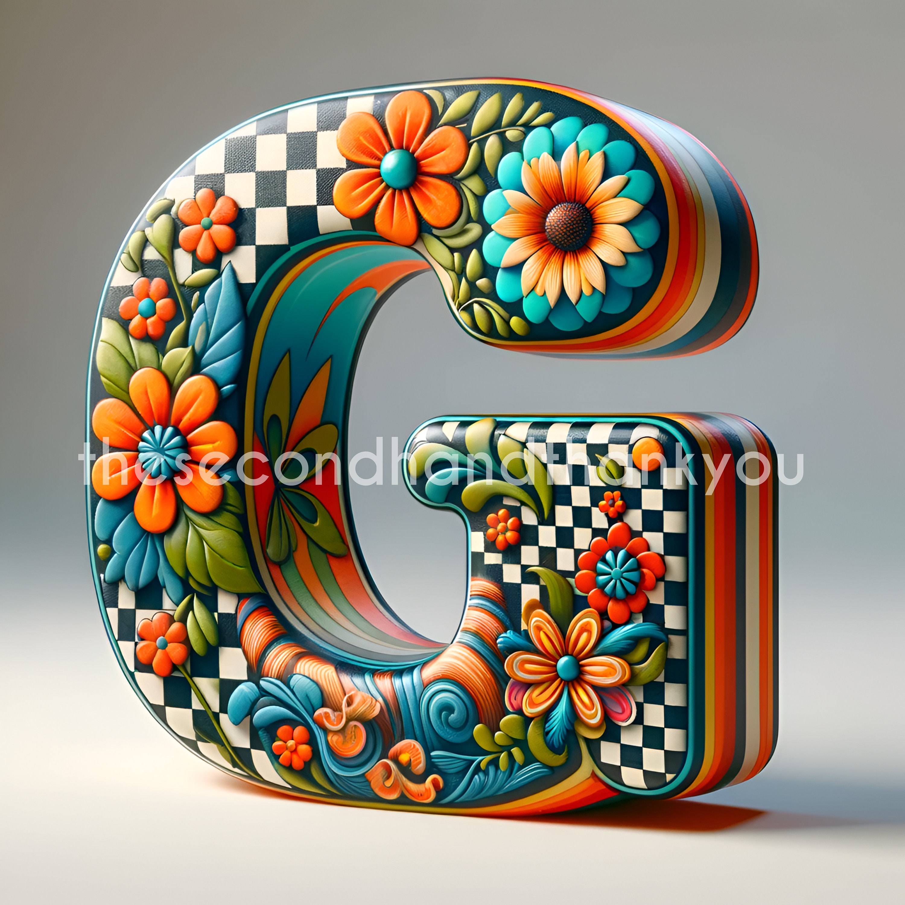 70s Retro Letters, Doodle Letters, 3D Letters, Retro Clipart, Alphabet ...