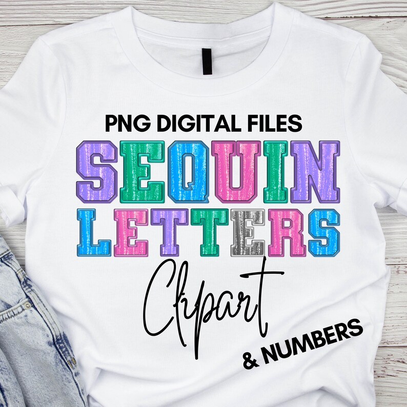 Pastel Sequin Alphabet Doodle Font Bundle - Sublimation PNG Clipart ABC ...
