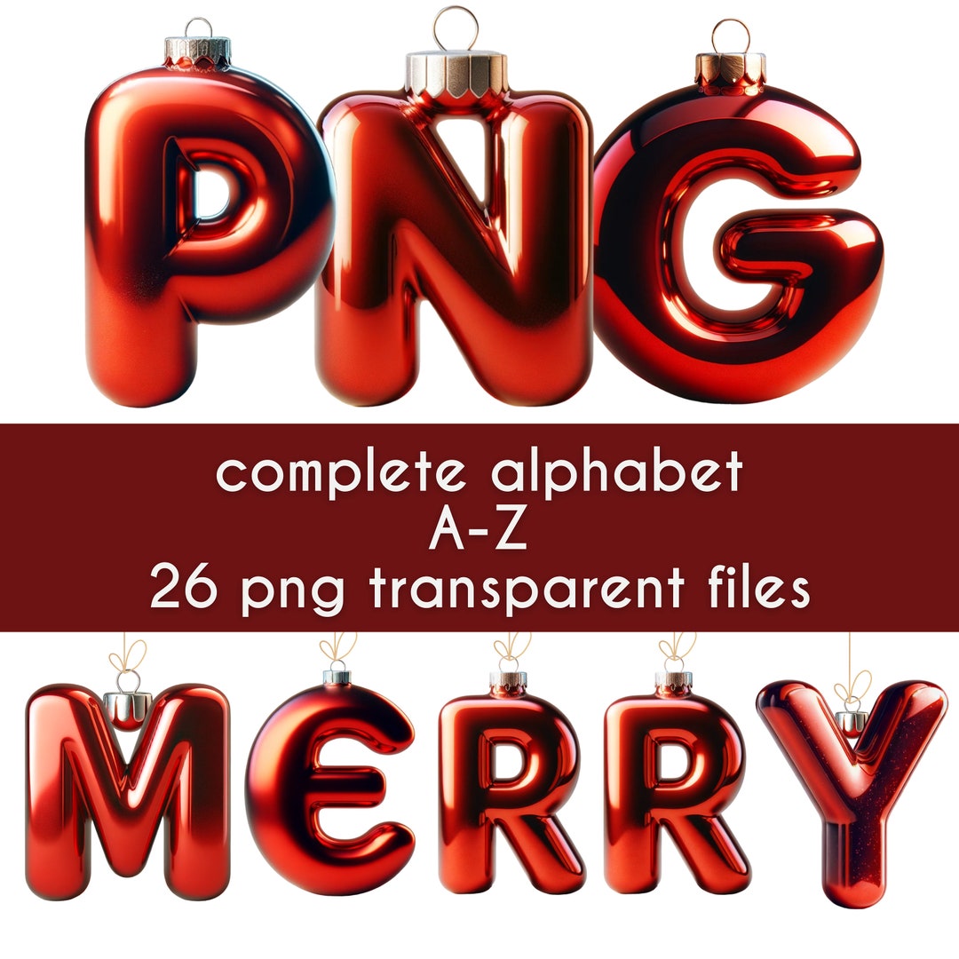 Christmas Letters, Christmas Doodle Letters, 3D Alphabet, Shiny Letters ...