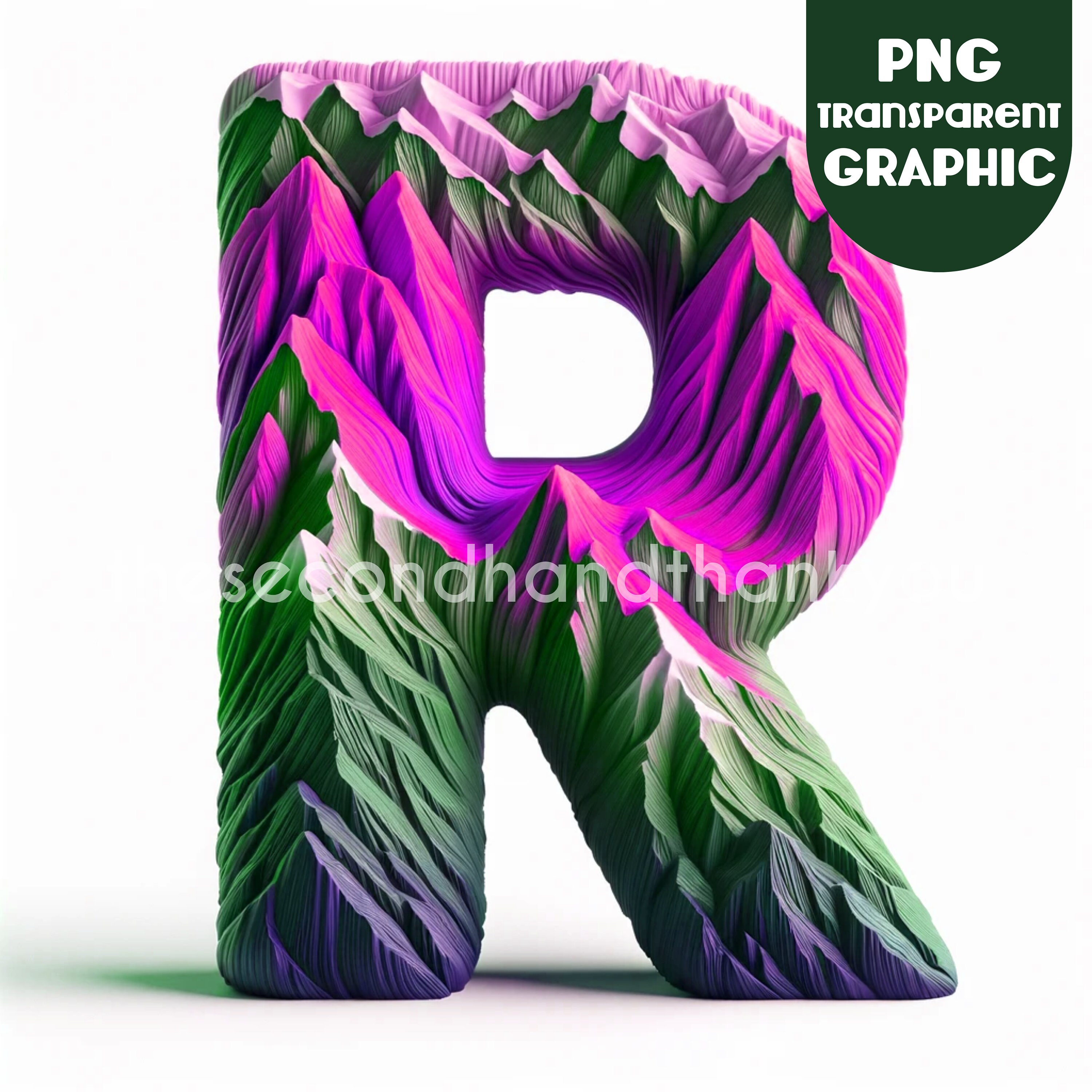 Colorful 3D Alphabet, Sublimation Letters, Mountain Clipart, Doodle ...