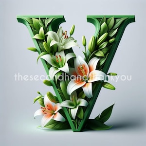 Spring Floral Letters , Floral 3D Alphabet, Doodle Letters, Doodle Font ...
