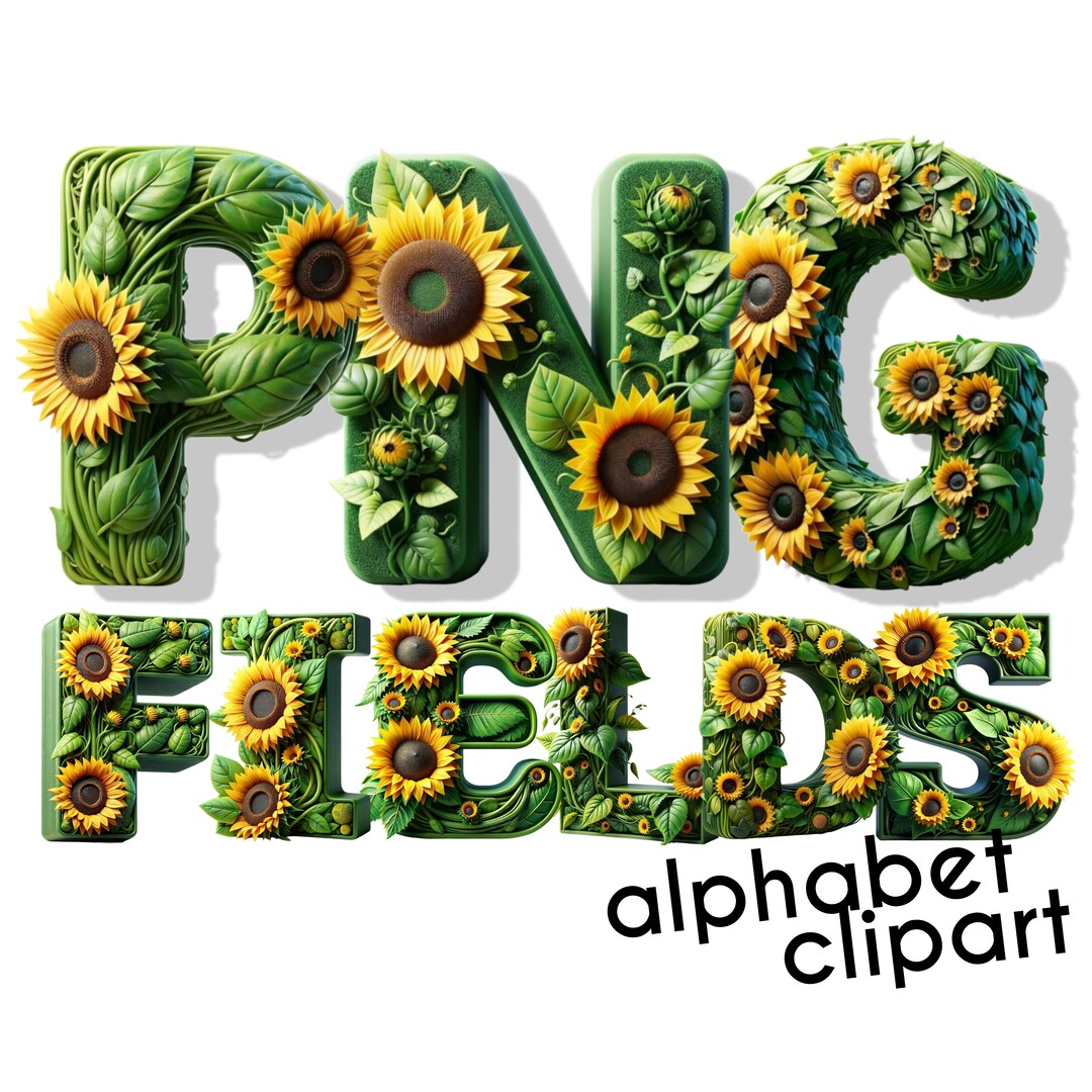 Sunflower PNG Clipart, Sunflower Alphabet, Doodle Letters, Doodle Font ...