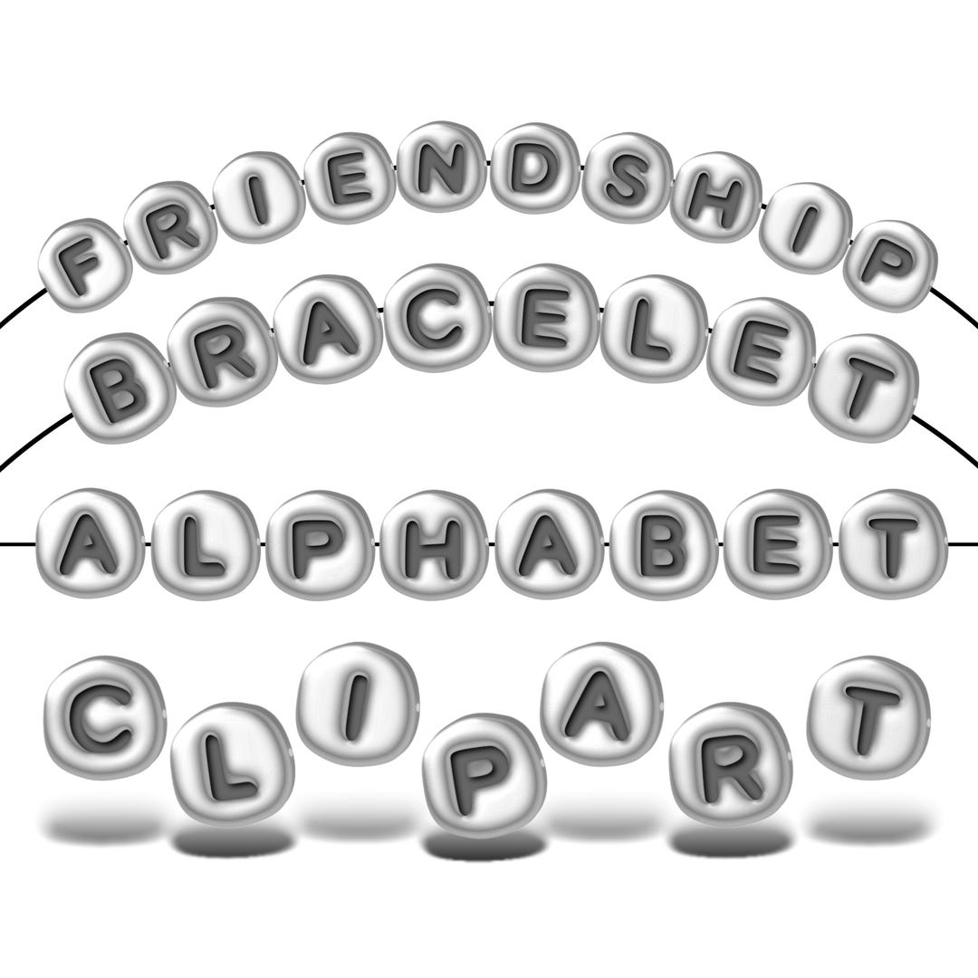 Silver Alphabet Bead Clipart Font for Friendship Bracelets | DIY ...