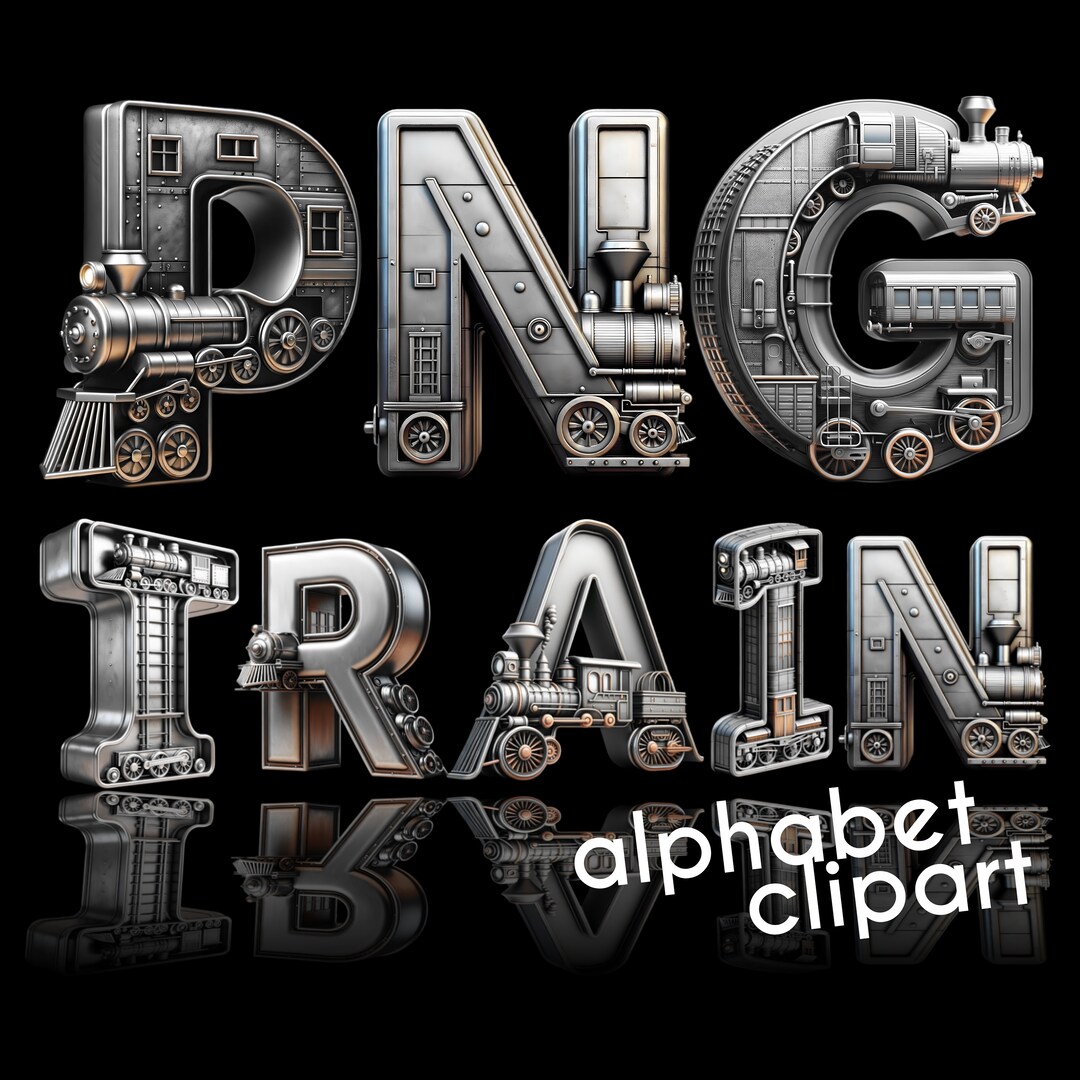 Train PNG, Doodle Letters, Doodle Font, 3D Letters, Alphabet PNG ...