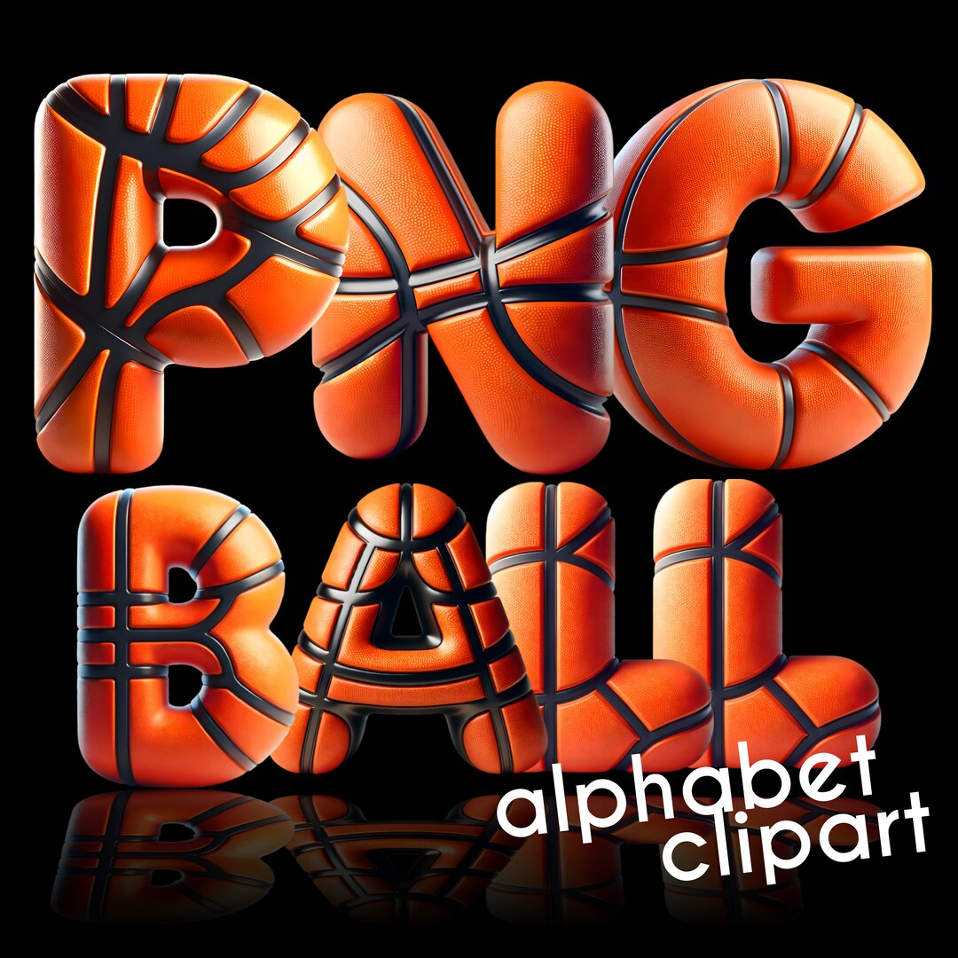 Basketball PNG, Doodle Letters, Doodle Font, 3D Letters, Alphabet PNG ...