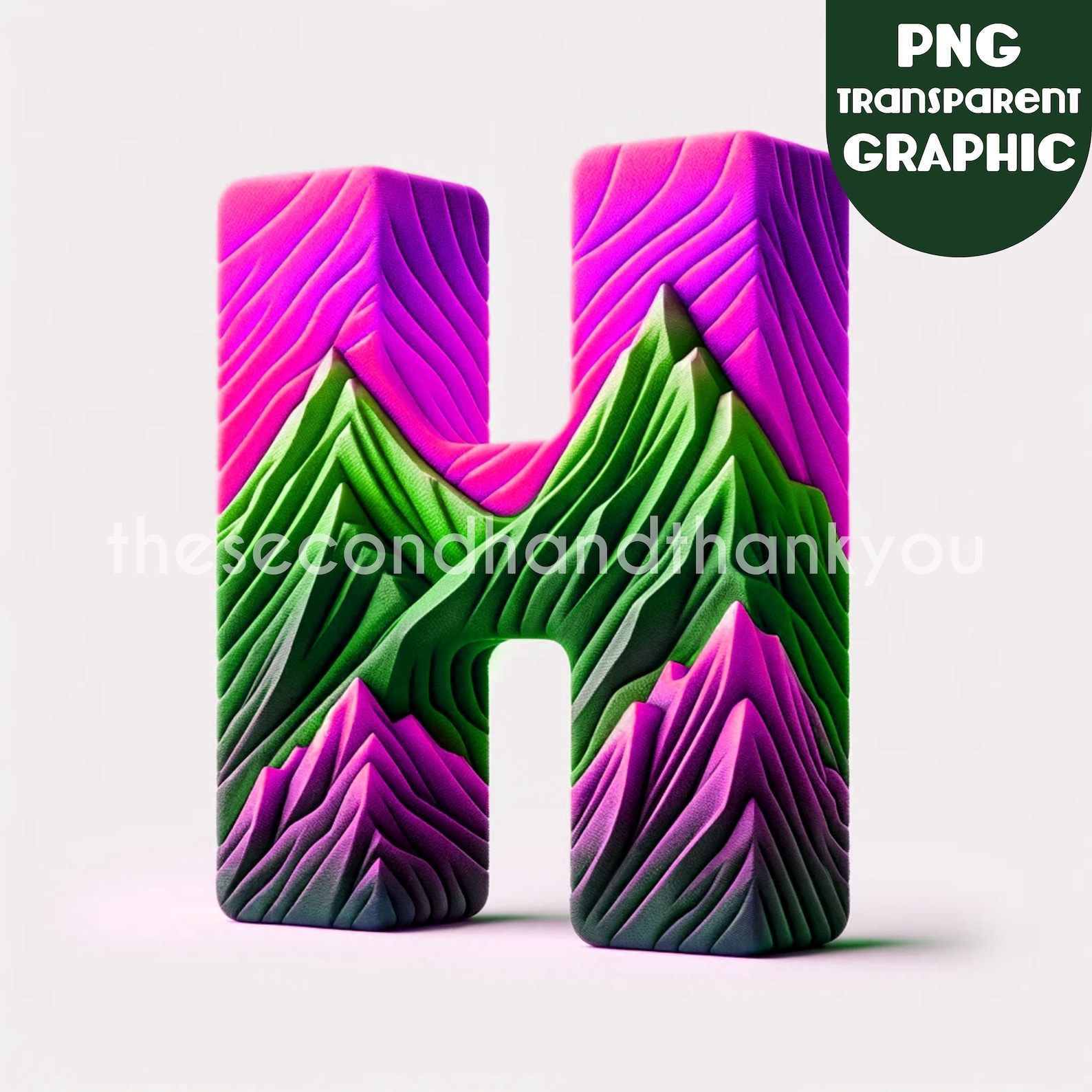 Colorful 3D Alphabet, Sublimation Letters, Mountain Clipart, Doodle ...