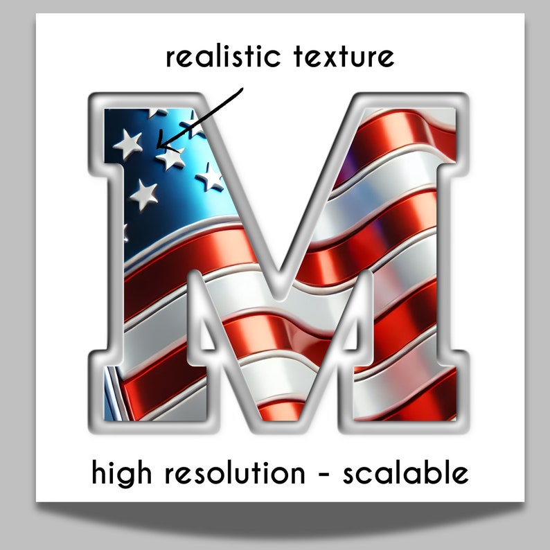 American Flag Alphabet Clipart Patriotic USA Letters Numbers Election ...