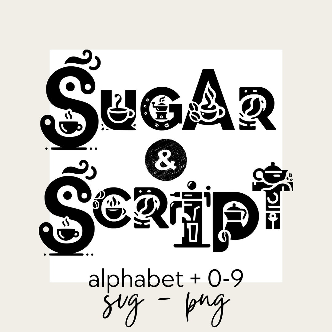 Coffee SVG Letters, Letters SVG, Letters PNG, Doodle Letters, Doodle ...
