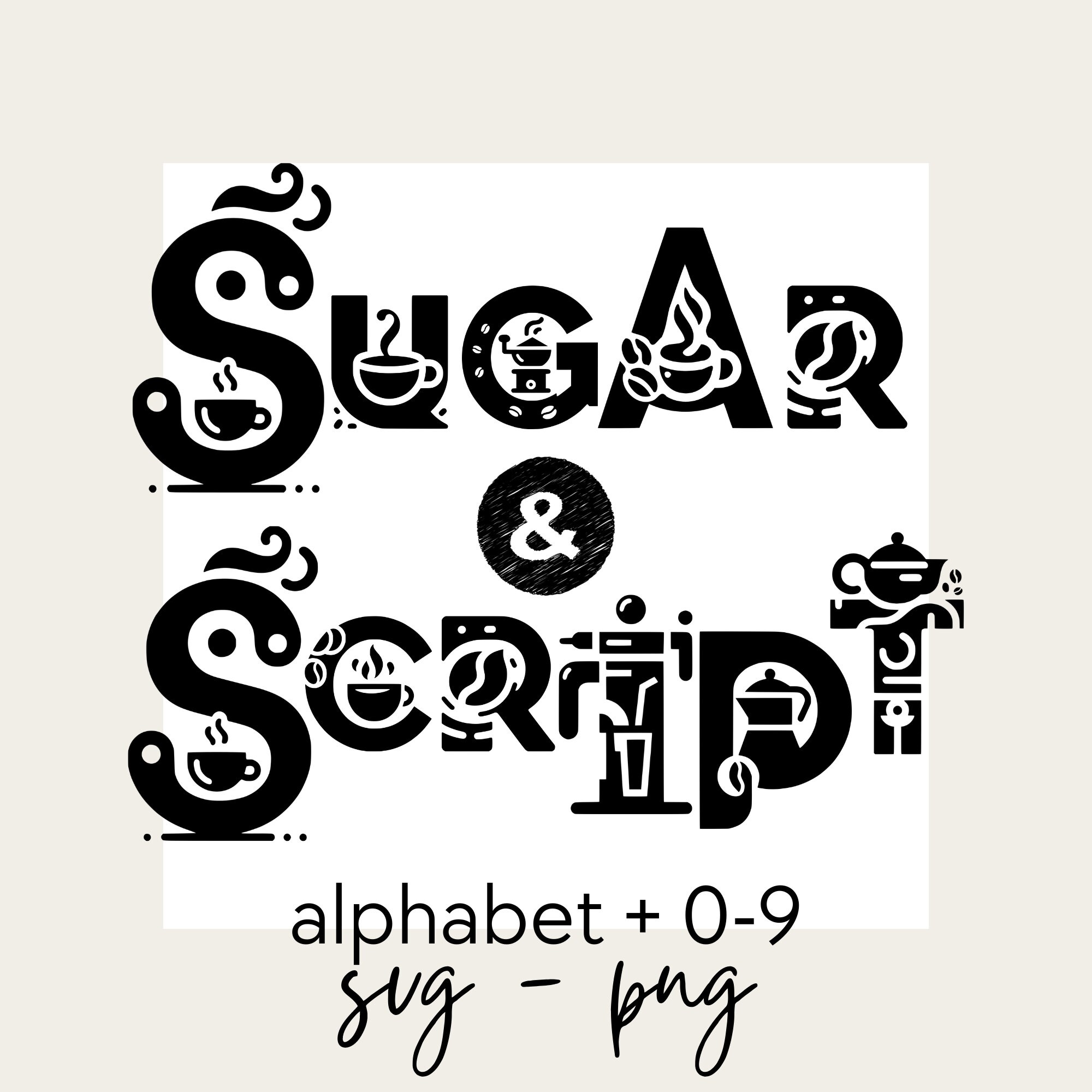 Coffee SVG Letters, Letters SVG, Letters PNG, Doodle Letters, Doodle ...