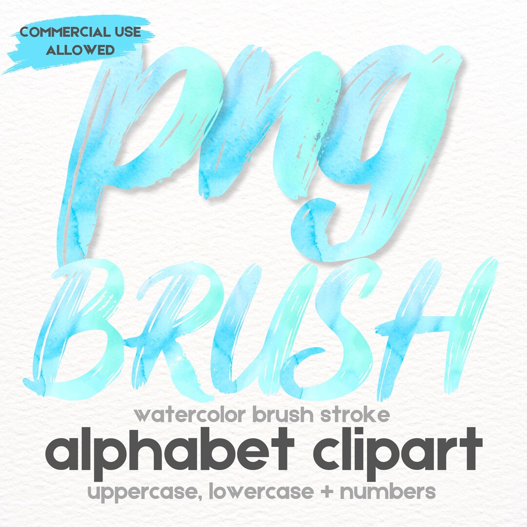 Handwritten Watercolor Brush Stroke Font - Alphabet PNG - Pastel ABC ...