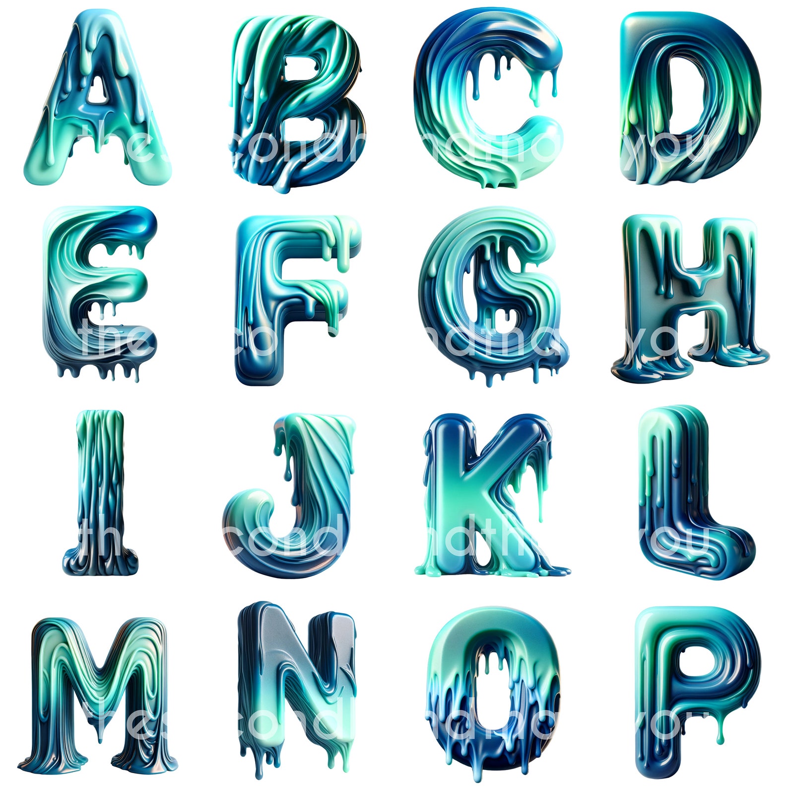 3D Letters, Alphabet Clipart, Alphabet PNG, Bundle 3D Alphabet, Candle ...