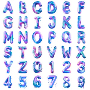 Liquid Font Bubble PNG Letters: Cool 2000s Y2K Millennial Trippy Chrome ...