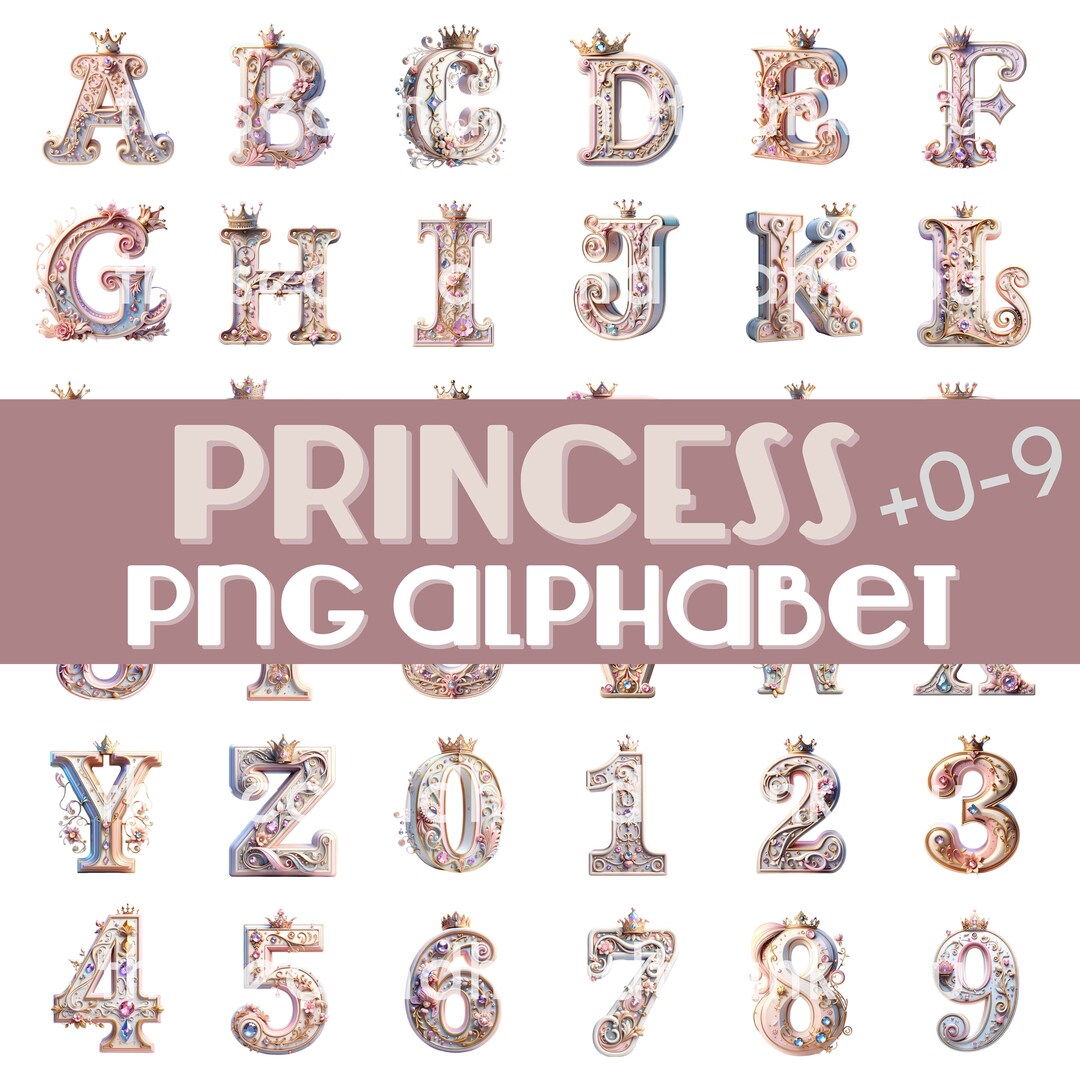 Princess PNG, Doodle Letters, Doodle Font, 3D Letters, Alphabet PNG ...