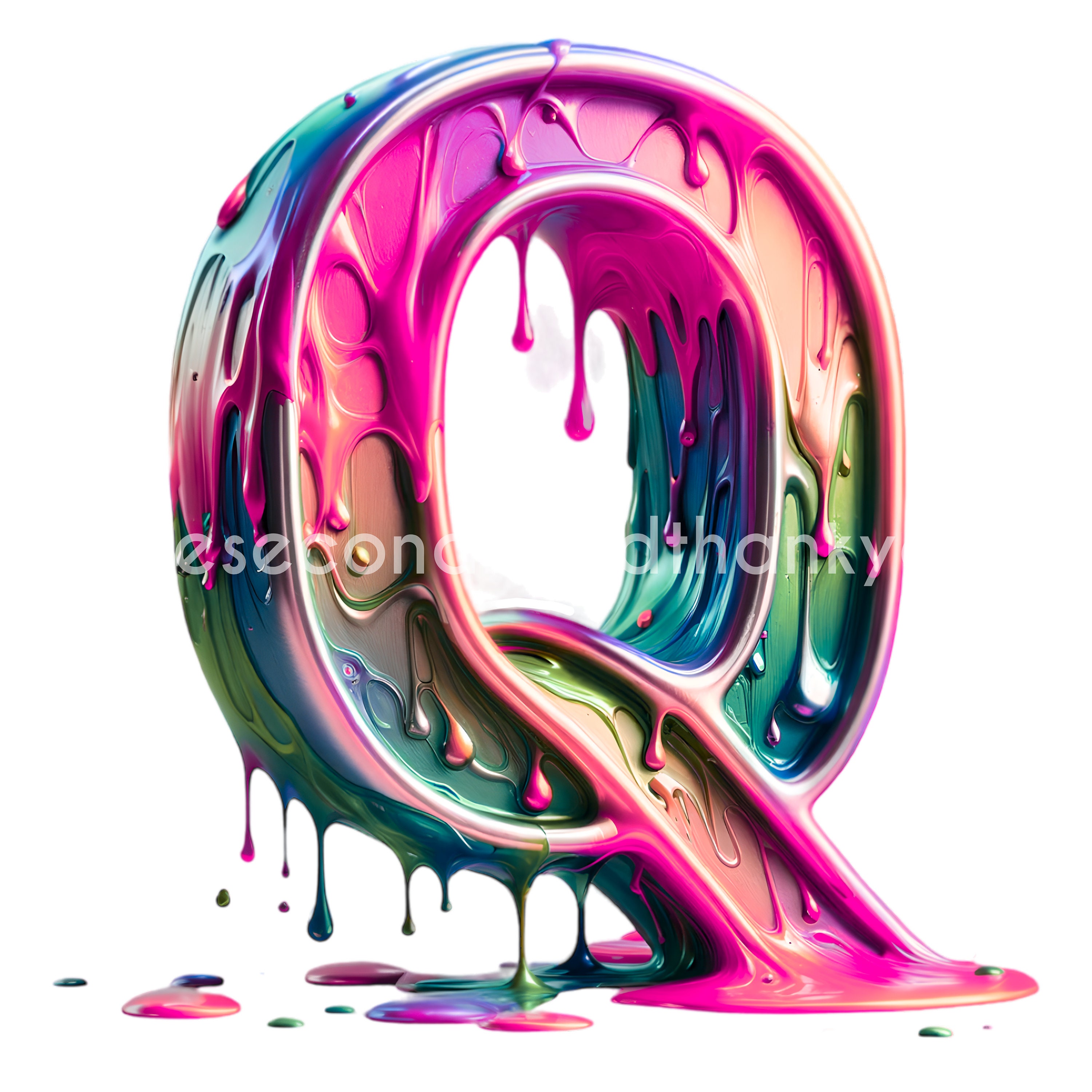 3D Dripping Paint Letters, Alphabet Set, PNG Doodle Letter Font, Alpha ...