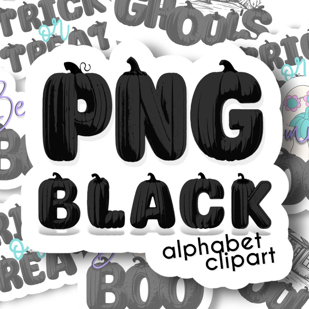 Black Pumpkin PNG Alphabet Letters Clipart | Halloween 3D PNG Font for ...