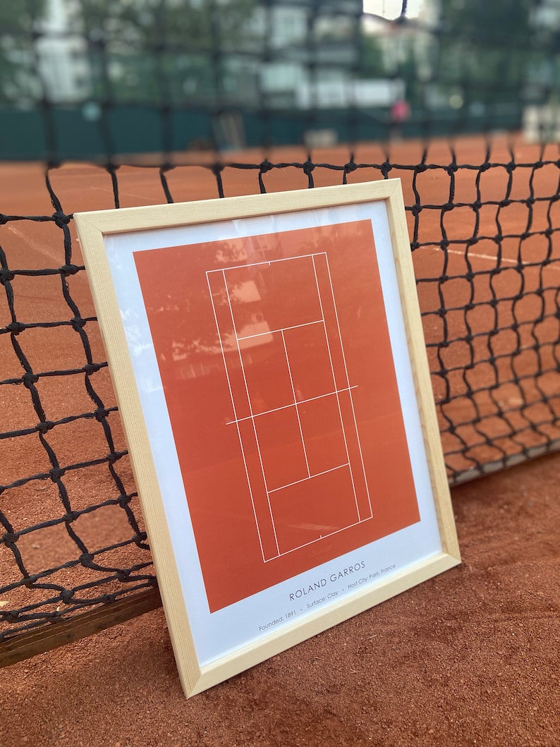 Roland Garros Tennis Poster, Grand Slam Tennis Poster, Tennis Art ...