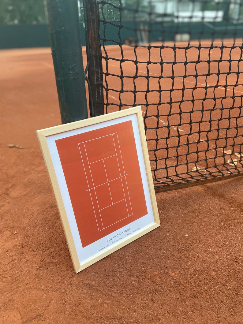Roland Garros Tennis Poster, Grand Slam Tennis Poster, Tennis Art ...