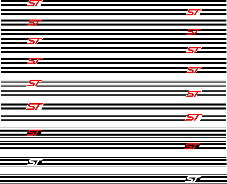 FORD ST SVG Rocker Decal 8 Design Bundle 1 .svg .pdf .png .dxf & Eps ...