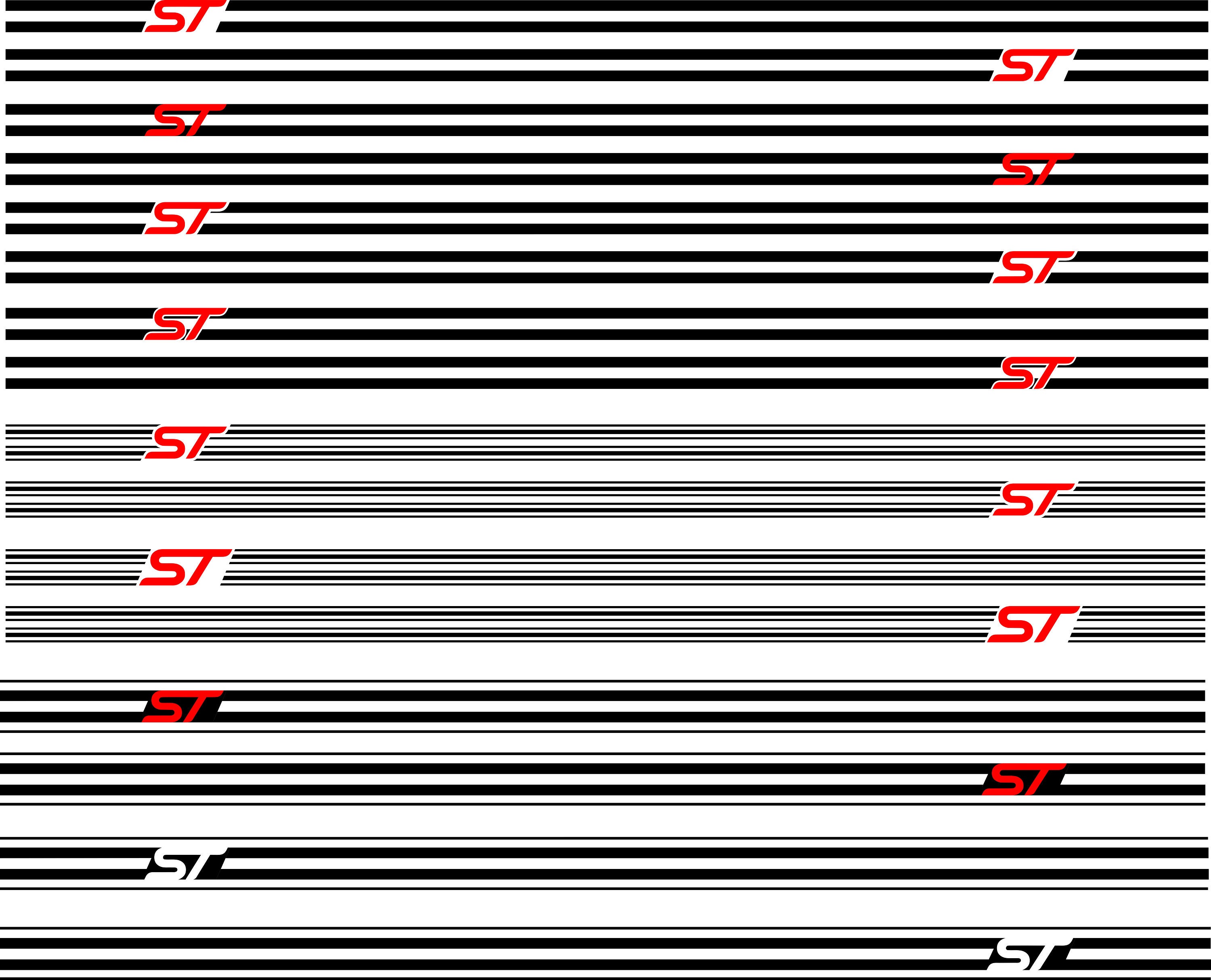 FORD ST SVG Rocker Decal 8 Design Bundle 1 .svg .pdf .png .dxf & Eps ...