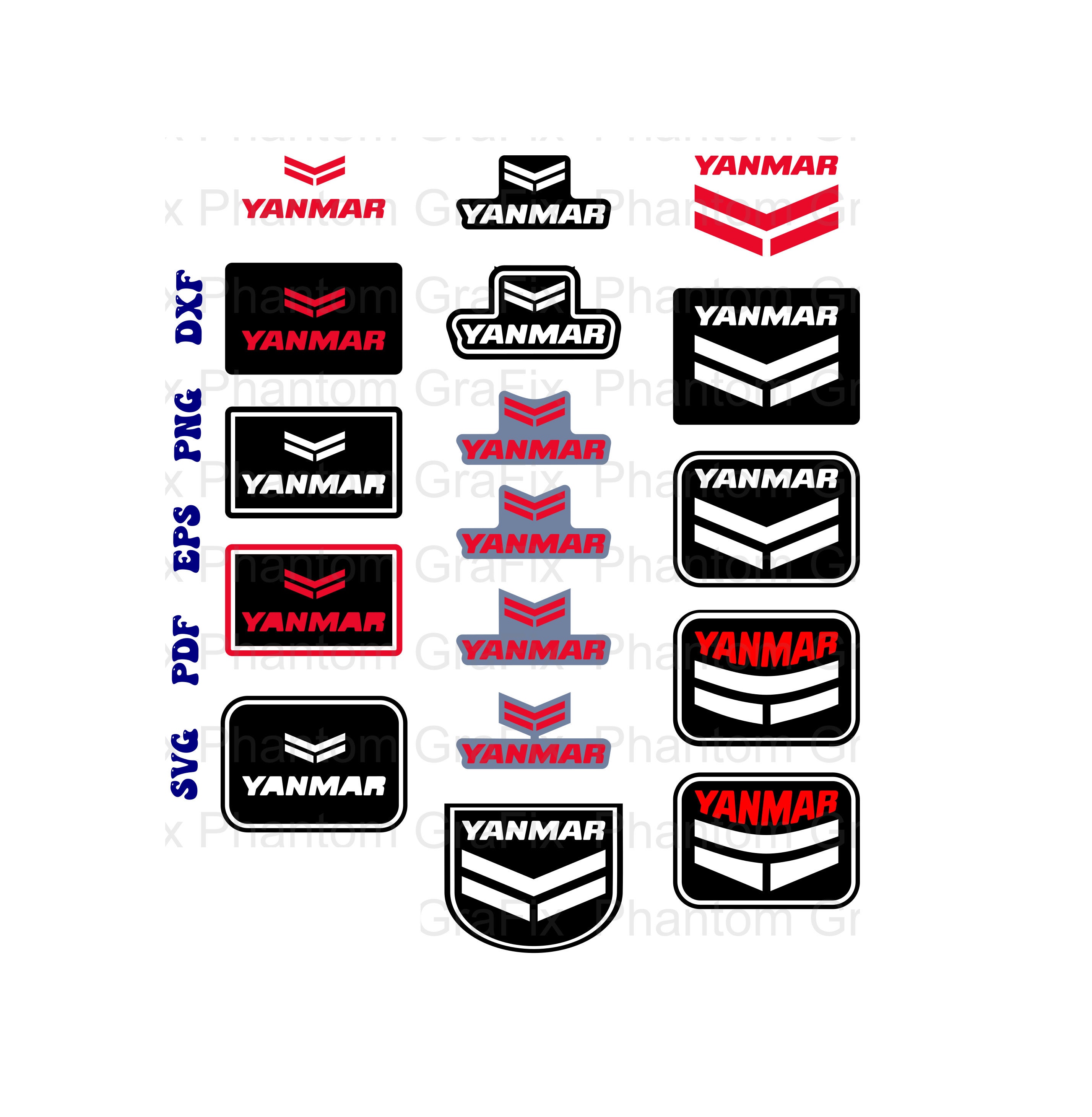 YANMAR Branding Bundle .svg .pdf .png .eps & .dxf Digital Files for Vinyl Cutters, T-shirts ...