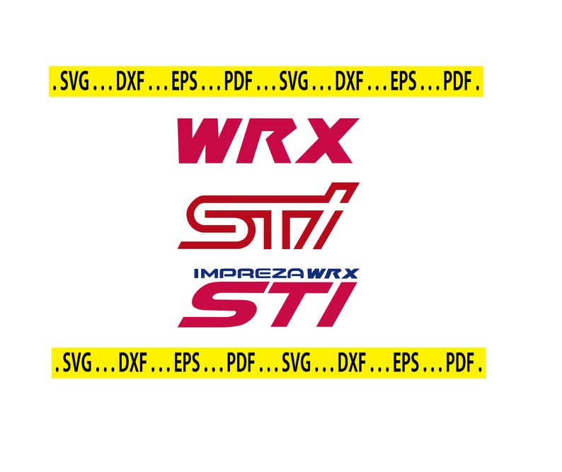 SUBARU Svg WRX, STI Logo Digital Files .svg .dxf .png .eps & .pdf ...