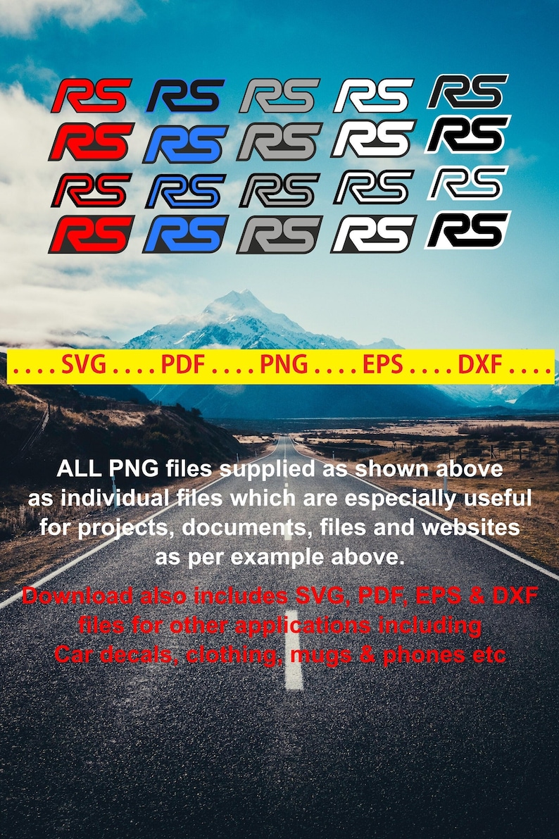 FORD RS Logo Digital Files - .svg .dxf .png .eps & .pdf Formats for ...