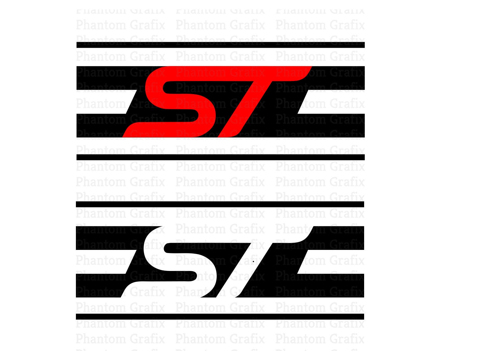 FORD ST SVG Rocker Decal 8 Design Bundle 1 .svg .pdf .png .dxf & Eps ...