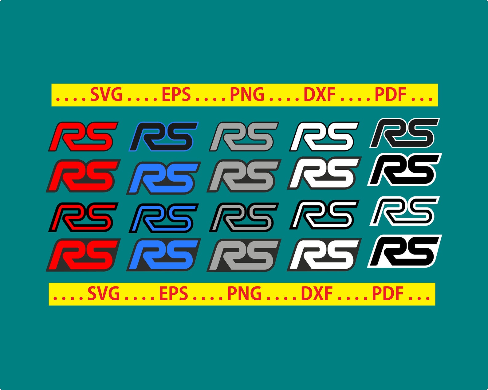 FORD RS Logo Digital Files .svg .dxf .png .eps & .pdf - Etsy