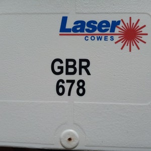 2 X RC Laser Yacht Logo Decals With Optional Sail Numbers for the Deck ...