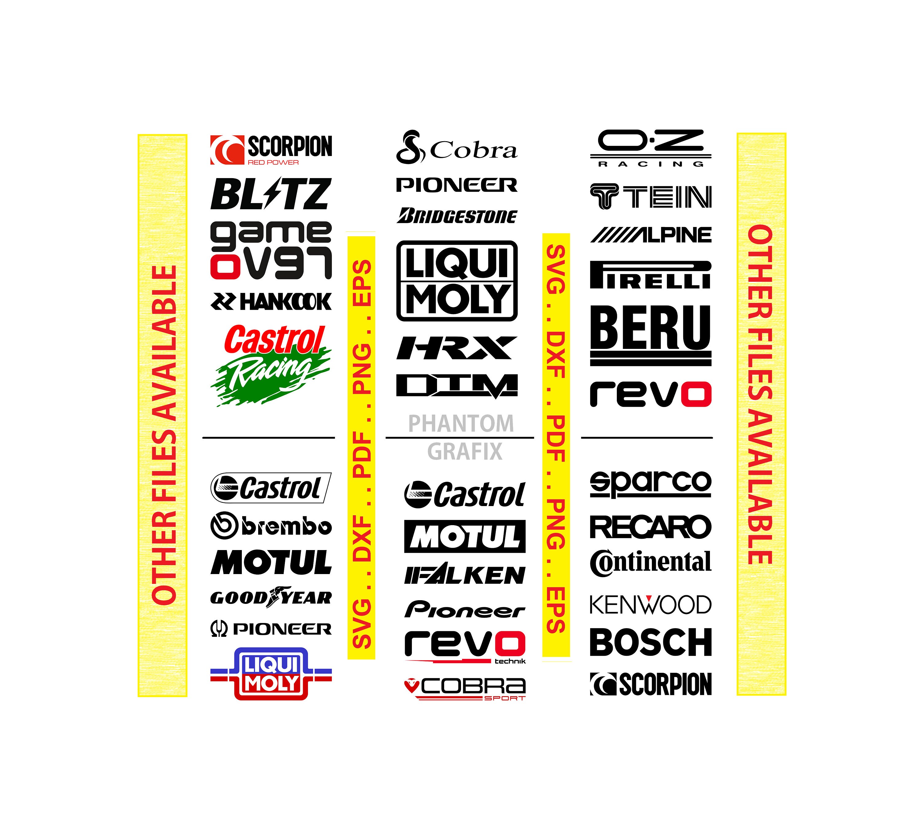 SVG Car Branding Bundle 5 .svg .pdf .png .eps & .dxf Digital - Etsy