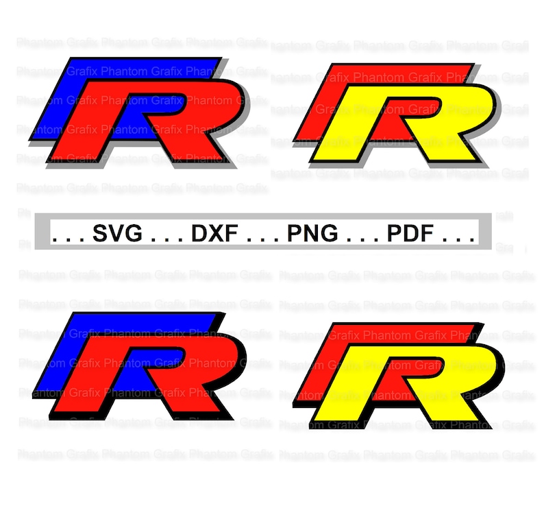 VW R Logo Bundle 2 .svg .pdf .png & .dxf Digital Vector Files for Vinyl ...
