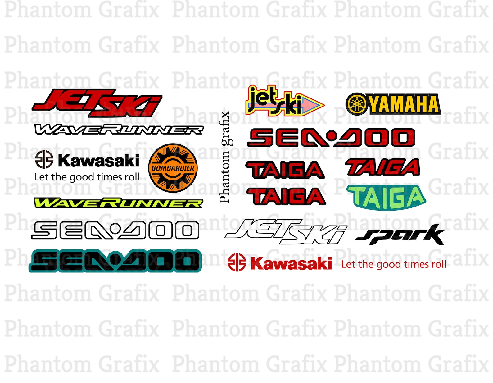 JET SKI Logos and Branding Bundle .svg .pdf .png & .dxf Digital Files ...
