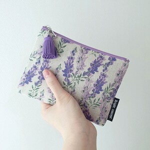 Lavender Linen Makeup Zipper Pouch Handmade Cosmetic Bag - Etsy