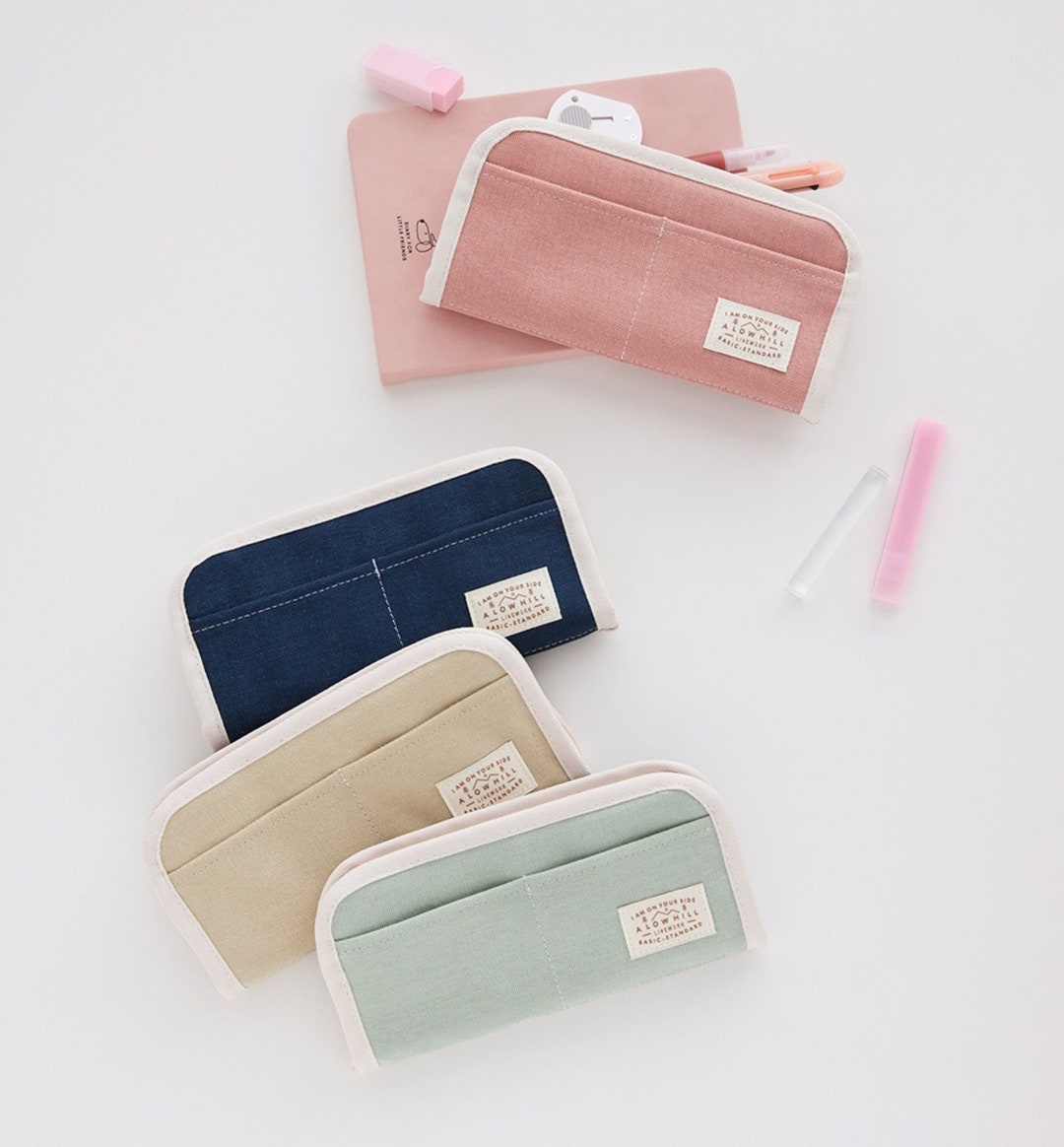 Cotton Stitch Zipper Pencil Case Minimal Pencil Case Gift for Her & Him ...