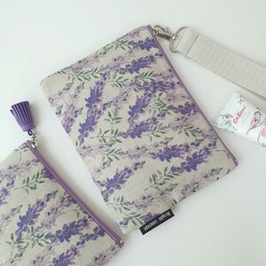 Lavender Linen Makeup Zipper Pouch Handmade Cosmetic Bag - Etsy