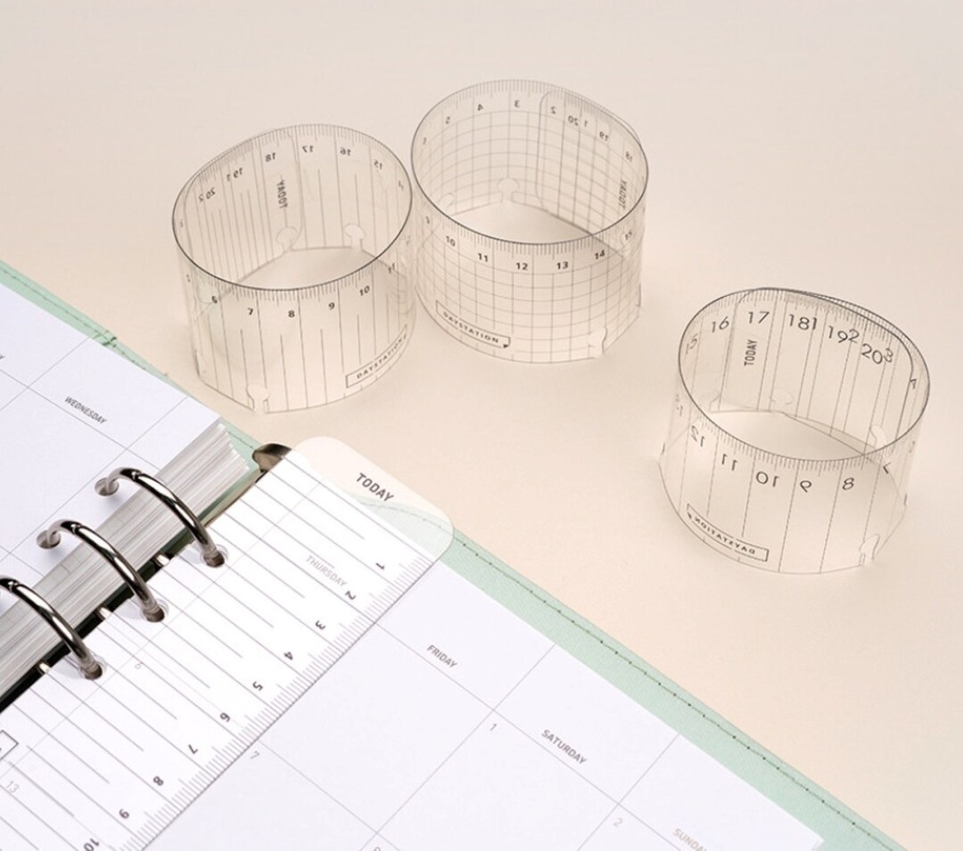 A5 Binder Clear Bookmark Ruler Slim and Light Binder Ruler A5 6 Ring ...