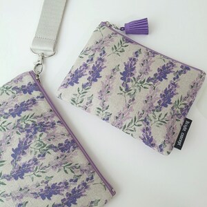 Lavender Linen Makeup Zipper Pouch Handmade Cosmetic Bag - Etsy