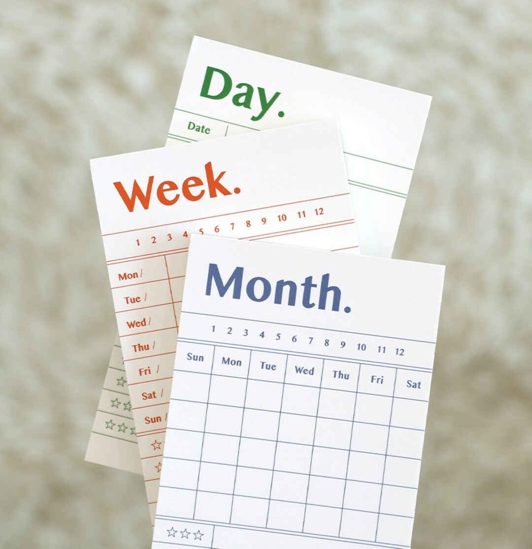 To-do List Memo Pads Day Week Month Time Schedule Note Pads Weekly ...