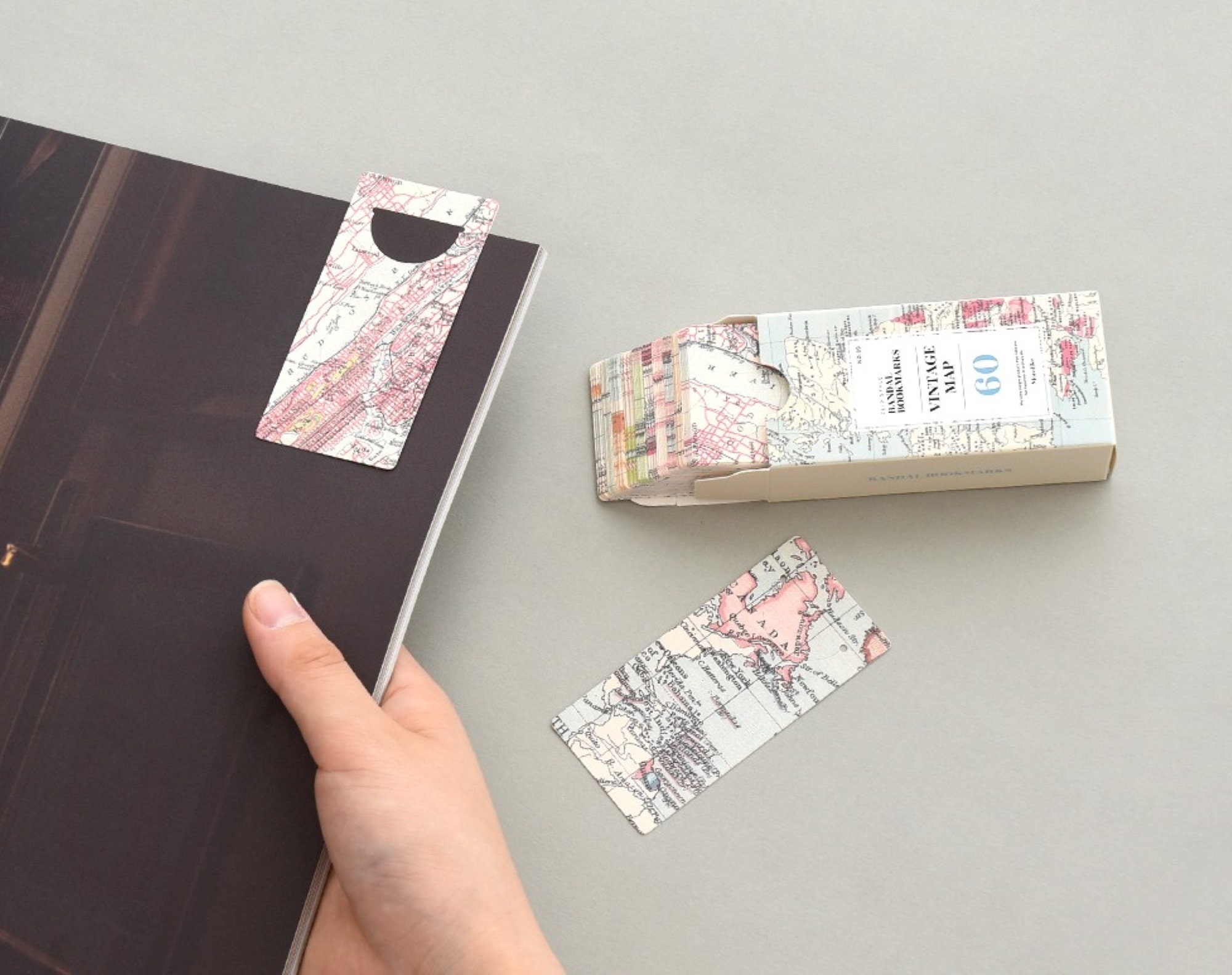 Vintage Map Bookmark 60pc Set Book Lovers Gift Paper | Etsy